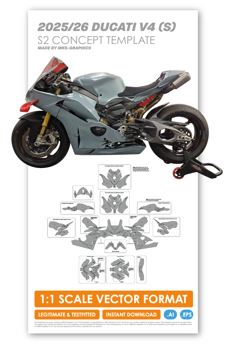2025 / 2026 DUCATI PANIGALE V4 / V4S S2 CONCEPT RACE-FAIRINGS TEMPLATE ...