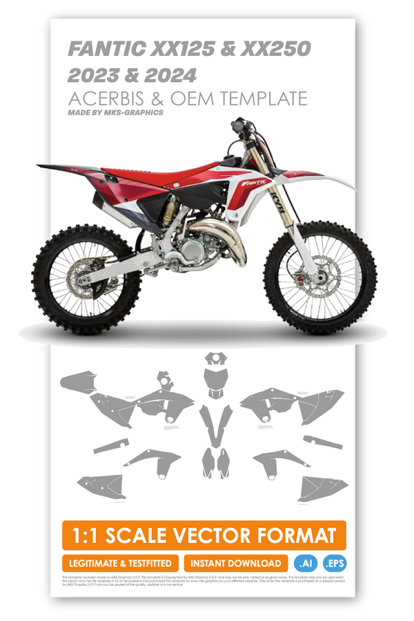 FANTIC 125XX & 250XX 2023 & 2024 TEMPLATE – MKS-Graphics