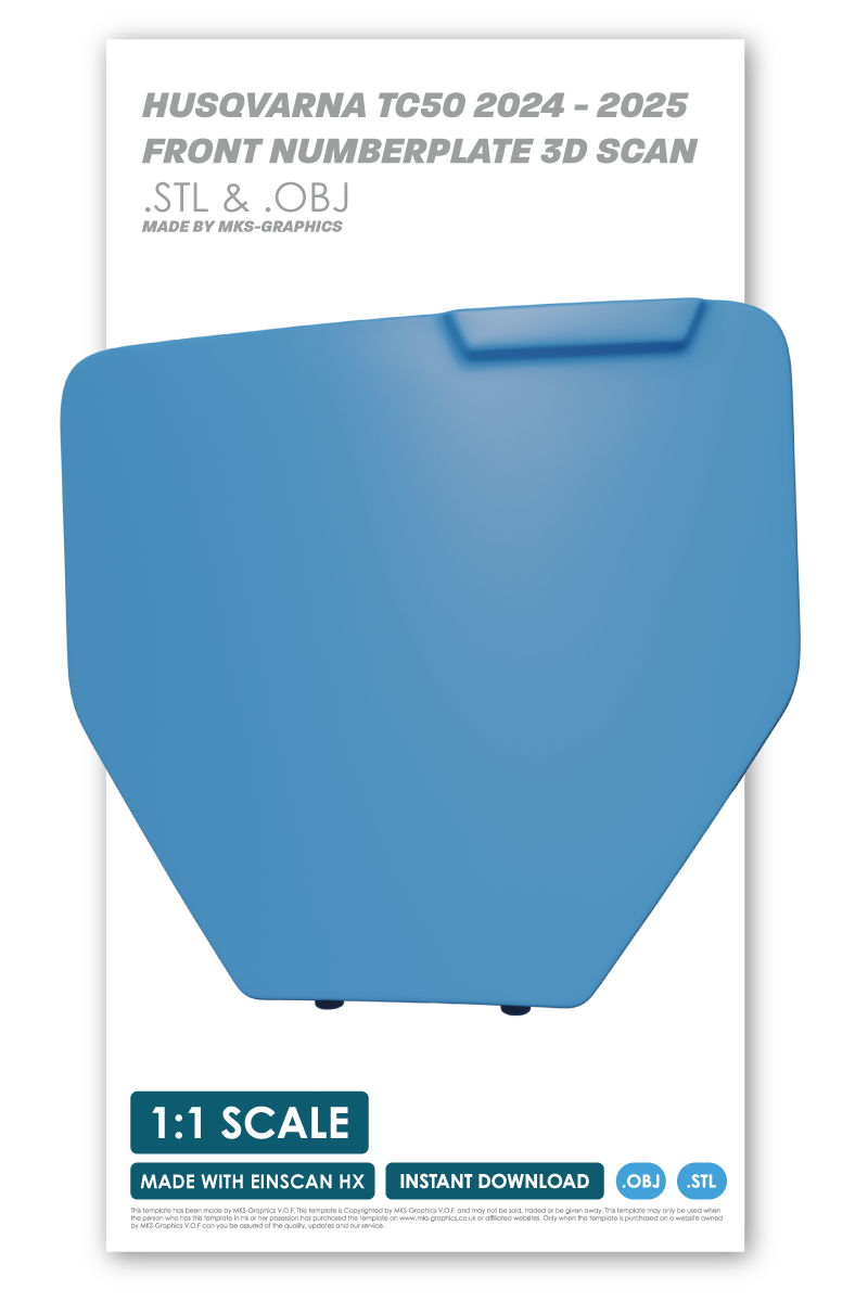 2024 TO 2025 HUSQVARNA TC50 FRONT NUMBERPLATE 3D SCAN (.OBJ & .STL ...