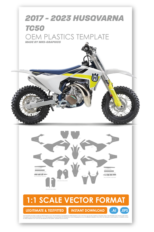 HUSQVARNA TC50 2017, 2018, 2019, 2020, 2021, 2022 & 2023 TEMPLATE (OEM ...