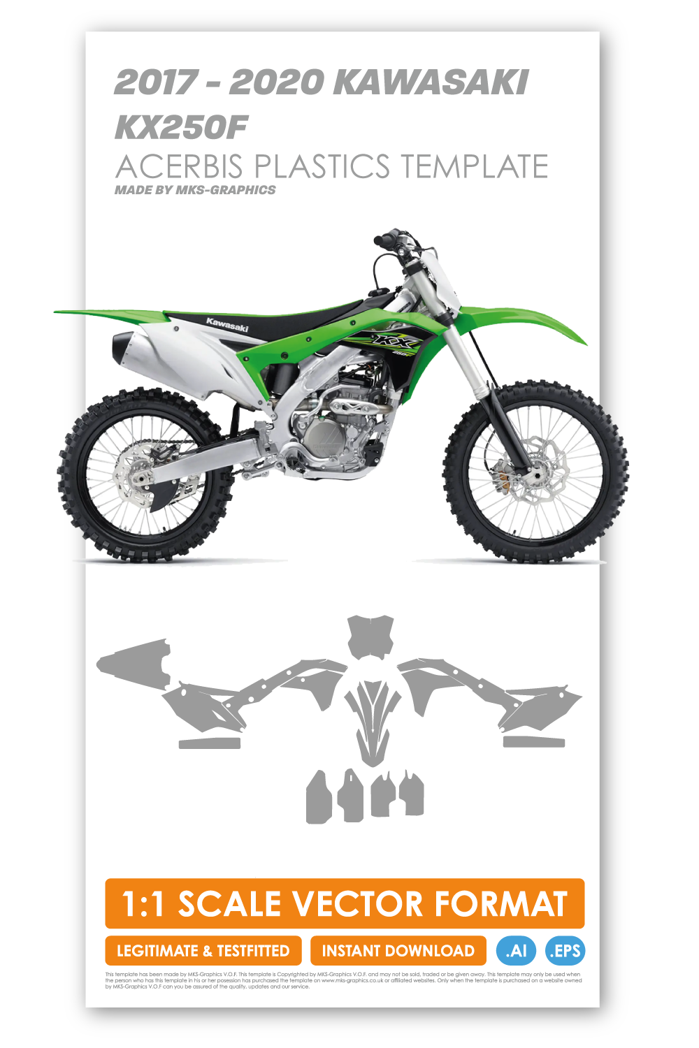 KAWASAKI KX250F 2017, 2018, 2019 & 2020 TEMPLATE – MKS-Graphics