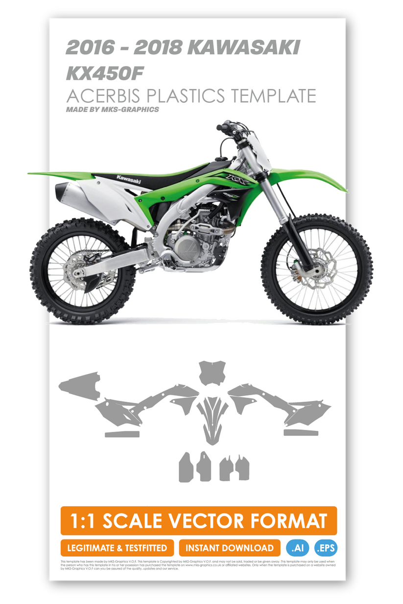 KAWASAKI KX450F 2016, 2017 & 2018 Template – MKS-Graphics