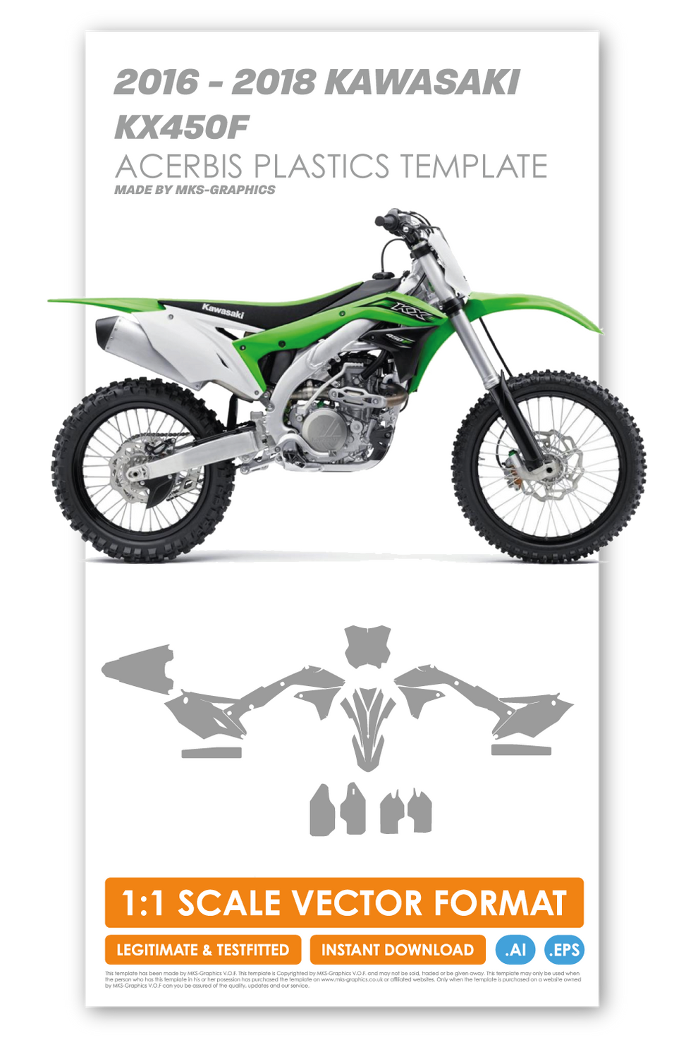 KAWASAKI KX450F 2016, 2017 & 2018 Template – MKS-Graphics