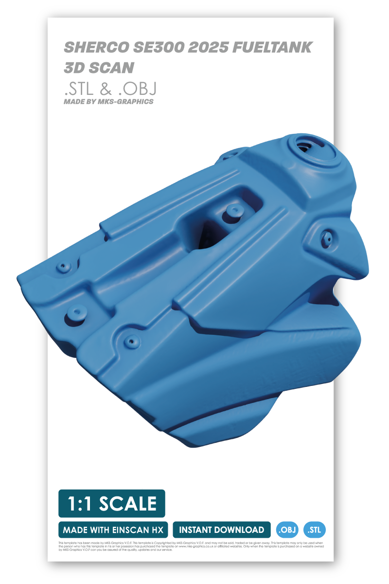 SHERCO SE300 2025 FUELTANK 3D SCAN (.OBJ & .STL) – MKS-Graphics
