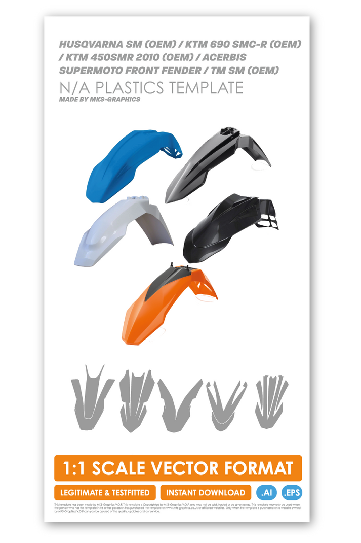 SUPERMOTO FRONT FENDERS TEMPLATE PACK – MKS-Graphics