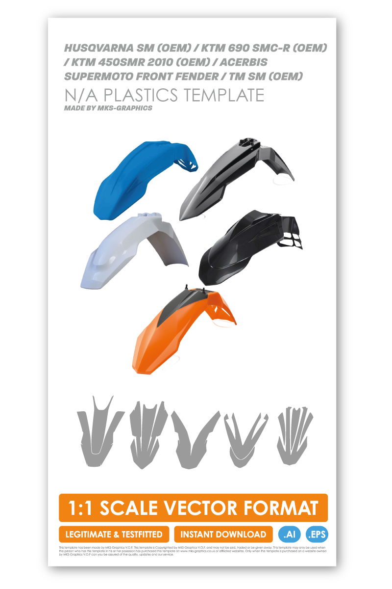 SUPERMOTO FRONT FENDERS TEMPLATE PACK – MKS-Graphics