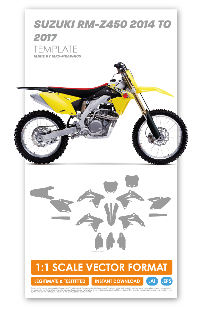 SUZUKI RM-Z450 2014, 2015, 2016, 2017 TEMPLATE – MKS-Graphics