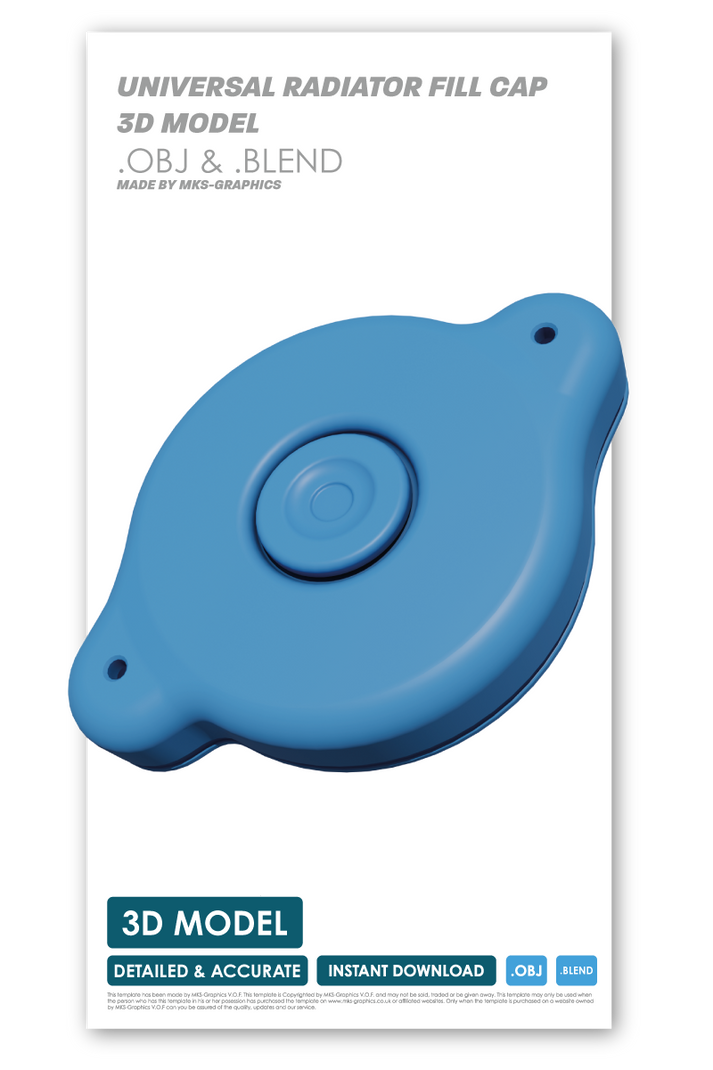UNIVERSAL RADIATOR FILL CAP 3D MODEL (.OBJ AND .BLEND) – MKS-Graphics