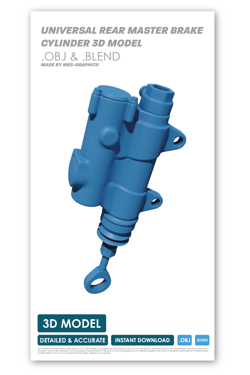 UNIVERSAL REAR MASTER BRAKE CYLINDER 3D MODEL (.OBJ AND .BLEND) – MKS ...