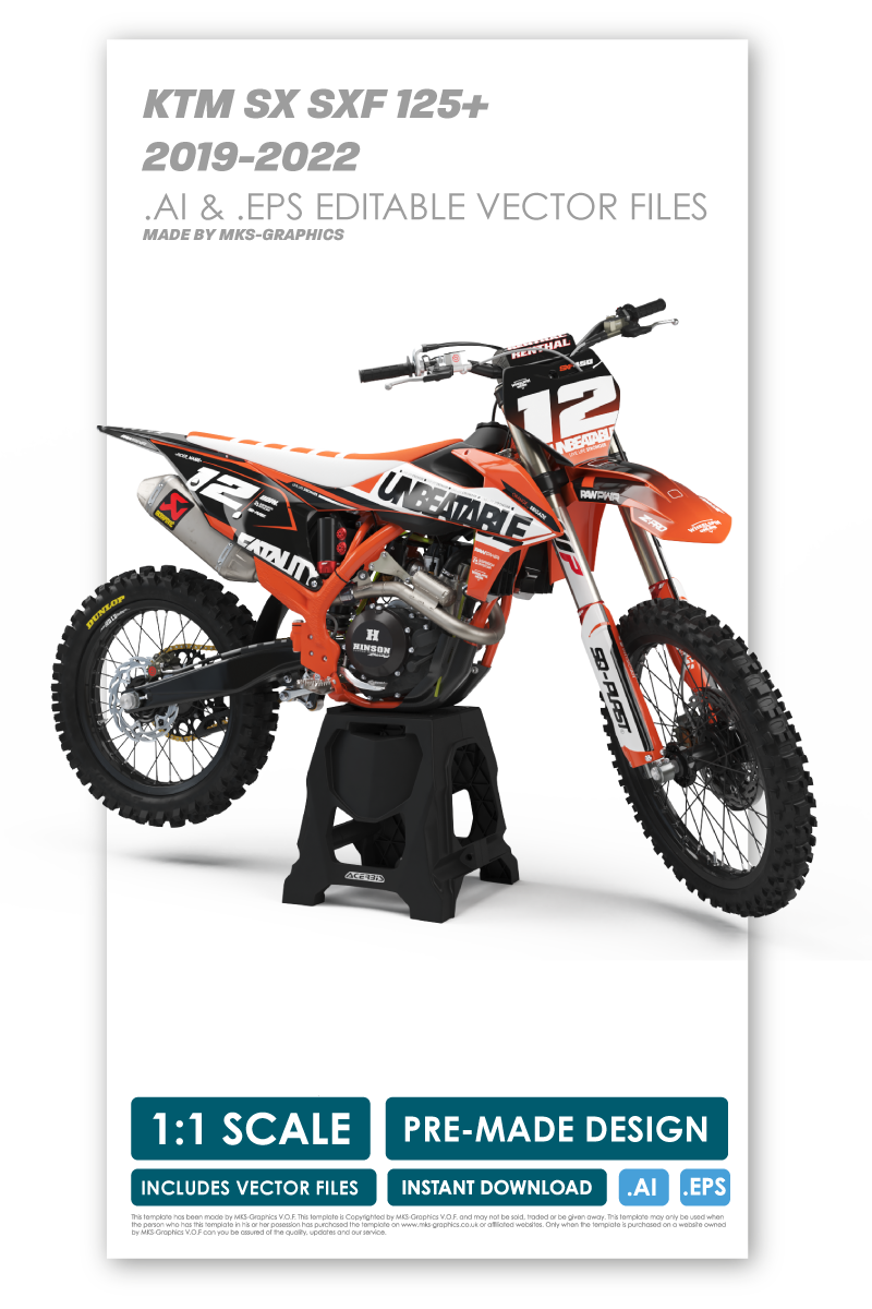 KTM - UNBEATABLE - PRE-MADE DESIGN (KTM - SX - SXF 2019 - 2020 - 2021 ...