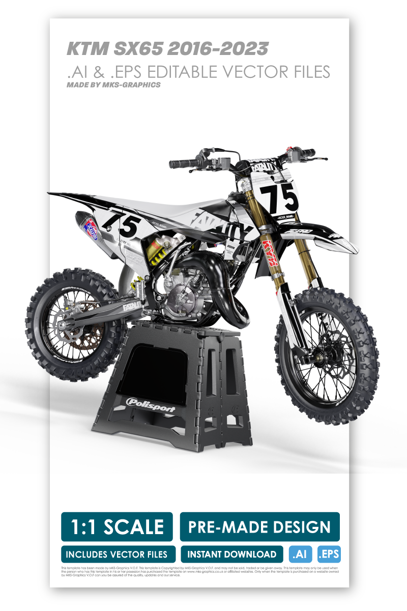 KTM - NOIR - PRE-MADE DESIGN (KTM - SX65 - 2016 - 2023) – MKS-Graphics