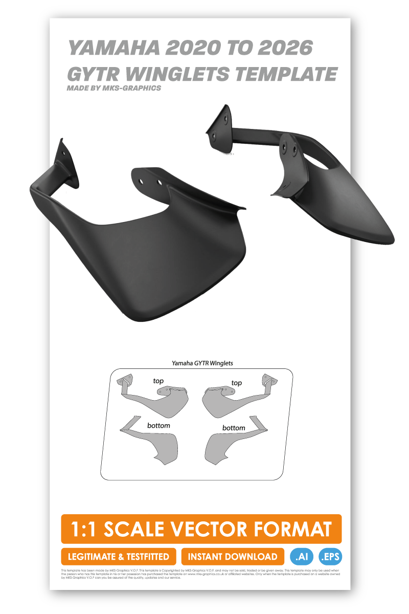 YAMAHA R1 2020 TO 2026 GYTR WINGS / WINGLET TEMPLATE – MKS-Graphics