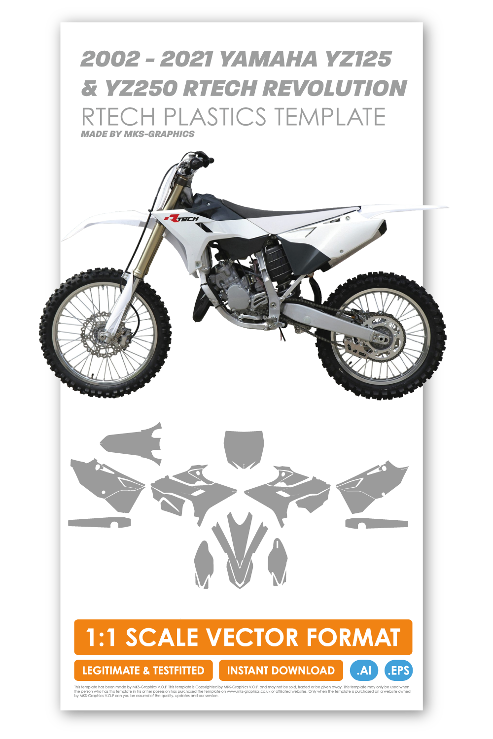 YAMAHA YZ125/250 R-TECH REVOLUTION 2002 - 2021 TEMPLATE – MKS-Graphics