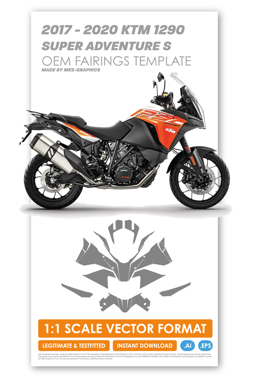 KTM 1290 SUPER ADVENTURE S 2017, 2018, 2019 & 2020 TEMPLATE – MKS-Graphics