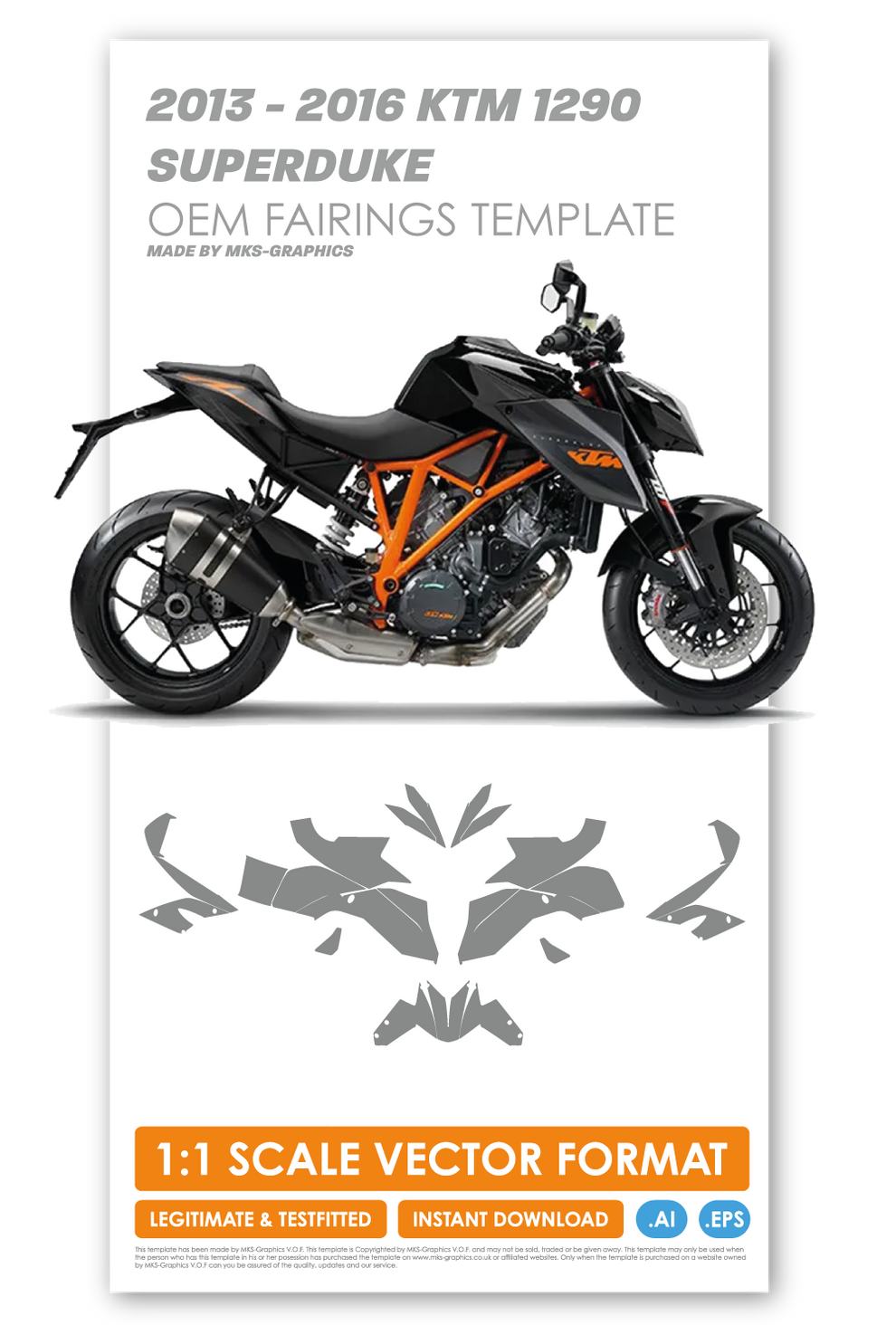 KTM SUPERDUKE 1290 2013 - 2014 - 2015 - 2016 TEMPLATE – MKS-Graphics